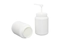 China 5ml 8ml 10ml Standard Head Syrup Pump Dispenser With 2500ml HDPE Round Bottle Container for sale