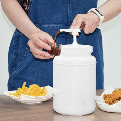 China 2500ml Honey Maple Syrup Pump Dispenser White PE Container With Square Head for sale