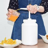 China 15ml 30ml Square Head High Viscosity Sauce Dispenser Pump With 2500ml Round Container for sale