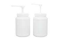 China Leak Proof Commercial Household Sauce Dispenser Pump With 2500ml PE Jar Bottle for sale