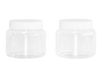 China Recyclable Material eco-friendly 300ml PET  Cream jar for cosmetic and body lotion packaging for sale