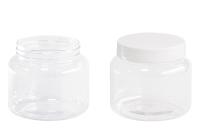 China Recyclable Material eco-friendly 300ml PET  Cream jar for cosmetic and body lotion packaging for sale