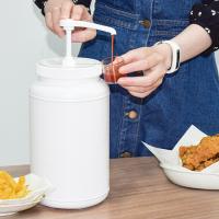 China Leak Proof Syrup Pump Dispenser Narrow Head With 3000ml White Round PE Container for sale