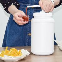 China Round 3000ml Container Condiment Pump Dispenser For Chocolate Ketchup Sauce for sale
