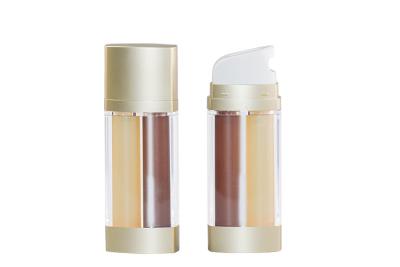 China Dual Chamber AS Airless Pump Bottles Luxury Cosmetic Packaging for sale