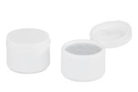 China 100g PP Plastic Cream Jar With Flip Top Cap And Aluminium Foil Magnet Scoop In for sale