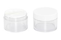 China Empty Plastic Cosmetic Cream Jars With Mixture Screw Top Cover And Inner Cap for sale
