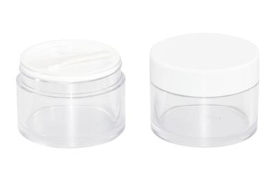 China Empty Plastic Cosmetic Cream Jars With Mixture Screw Top Cover And Inner Cap for sale