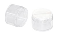 China Empty Plastic Cosmetic Cream Jars With Mixture Screw Top Cover And Inner Cap for sale