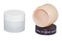 China Plastic PP Double Layer Cream Jar 50g With White Lid for sale