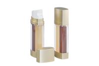 China UKA72 PP Pump AS Bottle Airless Double Tube Square Bottle 15ml 15ml For Face Care ​ for sale