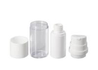 China UKA48 Rotating 5ml 30ml 50ml Airless Pump Bottle Replaceable Acrylic Round Bottle for sale