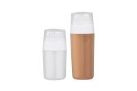 China Dual Chamber Flat Airless PP Bottle 7.5ml*2 15ml*2 For Lotion Packaging for sale