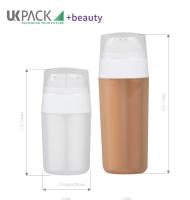 China Dual Chamber Flat Airless PP Bottle 7.5ml*2 15ml*2 For Lotion Packaging for sale
