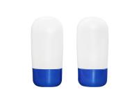 China 50ml Blue And White PE Sunscreen Bottle Skin Care Packaging UKL33F for sale