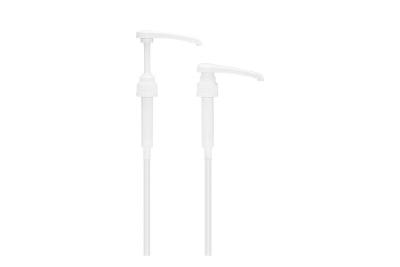 China 28-410 closure All Plastic Food Grade PP Syrup Pump Dispenser With Narrow Head 5ml 8ml 10ml Dosage for sale