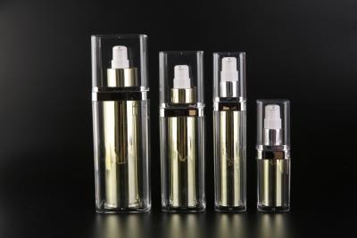 China UKMS24 15ml-30ml-50ml-100ml Big Capacity OEM Luxury Cosmetics Packaging  Airless Pump Square Bottle for sale