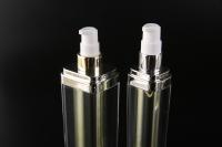 China UKMS24 15ml-30ml-50ml-100ml Big Capacity OEM Luxury Cosmetics Packaging  Airless Pump Square Bottle for sale