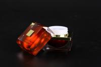 China Acrylic 15ml 30ml 50ml Cosmetic Cream Jars Double Wall Square for sale