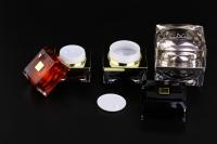 China Acrylic 15ml 30ml 50ml Cosmetic Cream Jars Double Wall Square for sale