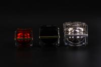China Acrylic 15ml 30ml 50ml Cosmetic Cream Jars Double Wall Square for sale