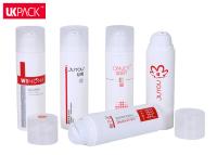China Cosmetic Packaging White PP Airless Pump Bottles Sunblock Cream Bottle Custom Color for sale