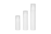 China Bulk Round 15ml 30ml 50ml White Airless Pump Bottles for sale