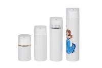 China PP White Airless Pump Bottles Snap Fastener Design With Different Capacity / Pump Cosmetic Skin Packaging UKA19-D for sale