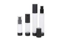 China 20ml 35ml Airless Vacuum Pump Bottle With Black Cap for sale