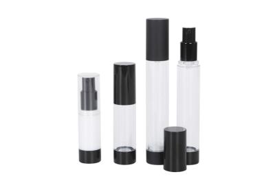 China 20ml 35ml Airless Vacuum Pump Bottle With Black Cap for sale