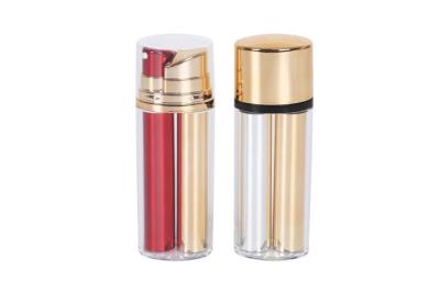 China Customized Acrylic Sun Protection Airless Bottle Cosmetic Packaging Pump Double Chamber  Bottle for sale