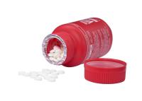 China Empty White / Red PE 250ml Plastic Vitamin Bottles With PP CRC Cap Pill Storage Container Bottle for sale