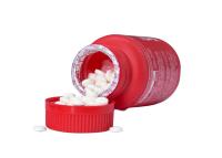China Empty White / Red PE 250ml Plastic Vitamin Bottles With PP CRC Cap Pill Storage Container Bottle for sale