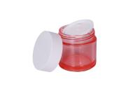 China OD 51mm PET Red Transparent Round 50g Cosmetic Cream Jars Face Body Cream for sale