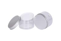 China 4oz Plastic PET Hair Mask Film Conatiner OD 73mm Face Cream Cosmetic Jar With Sliver Lid Aluminum Lid for sale