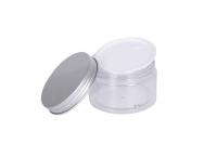 China 4oz Plastic PET Hair Mask Film Conatiner OD 73mm Face Cream Cosmetic Jar With Sliver Lid Aluminum Lid for sale