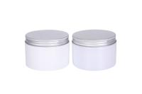 China 300g Leak Proof PET 65mm Cosmetic Cream Hair Jars With Silver Lid for sale