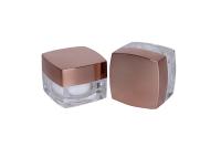China Square Shape Acrylic 5ml Empty Cream Jars Od 35mm For Eye Try Test for sale