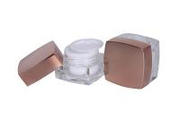 China Square Shape Acrylic 5ml Empty Cream Jars Od 35mm For Eye Try Test for sale