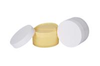 China Pale Yellow Face Skin Care 100g Empty Cream Jar With Spoon for sale