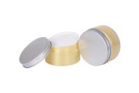 China Skincare Lotion Tasteless Cosmetic Cream Jars 42mm High With Aluminium Lid for sale
