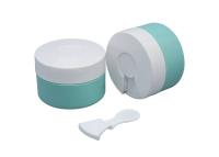 China Wide Mouth 50g Od 65mm Plastic Cream Jar Empty With Own Scoop for sale