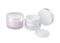 China Color Customized 100g Cosmetic Cream Jars Double Wall Acrylic for sale