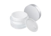 China Round 100g Acrylic Cream Jar With Flat Top Lids for sale