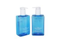 China Lotion 10oz Shampoo bottle Hand Sanitizer Pump Bottle Transparent Blue Square PET Oem Odm for sale