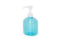 China Shampoo Pump Bottle Plastic Dispenser Bottle 500ml Blue PET Round Lotion Hand Soap for sale