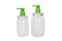 China 350ml 450ml 650ml Pump Sanitizer Bottle Transparent PET 2.0cc Foam Soap Aluminum Lid for sale