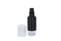 China Empty 1.7oz Acrylic Black Makeup Foundation Dispenser Bottle Cosmetic Pump Bottle for sale
