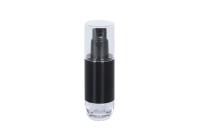 China Empty 1.7oz Acrylic Black Makeup Foundation Dispenser Bottle Cosmetic Pump Bottle for sale