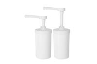 China Food Grade Plastic Dispenser Pump 1Liter Container With Non-removable Sauce Pump Of 10/15/20/30ml Dosage for sale
